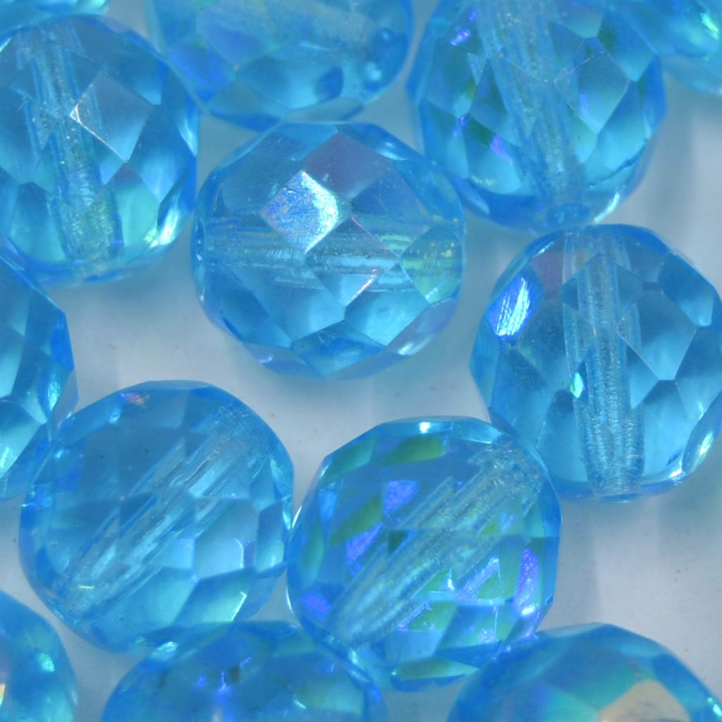 Cristal 12 mm Transparente Irizado Azul 708492 | Contas de Cristais ...